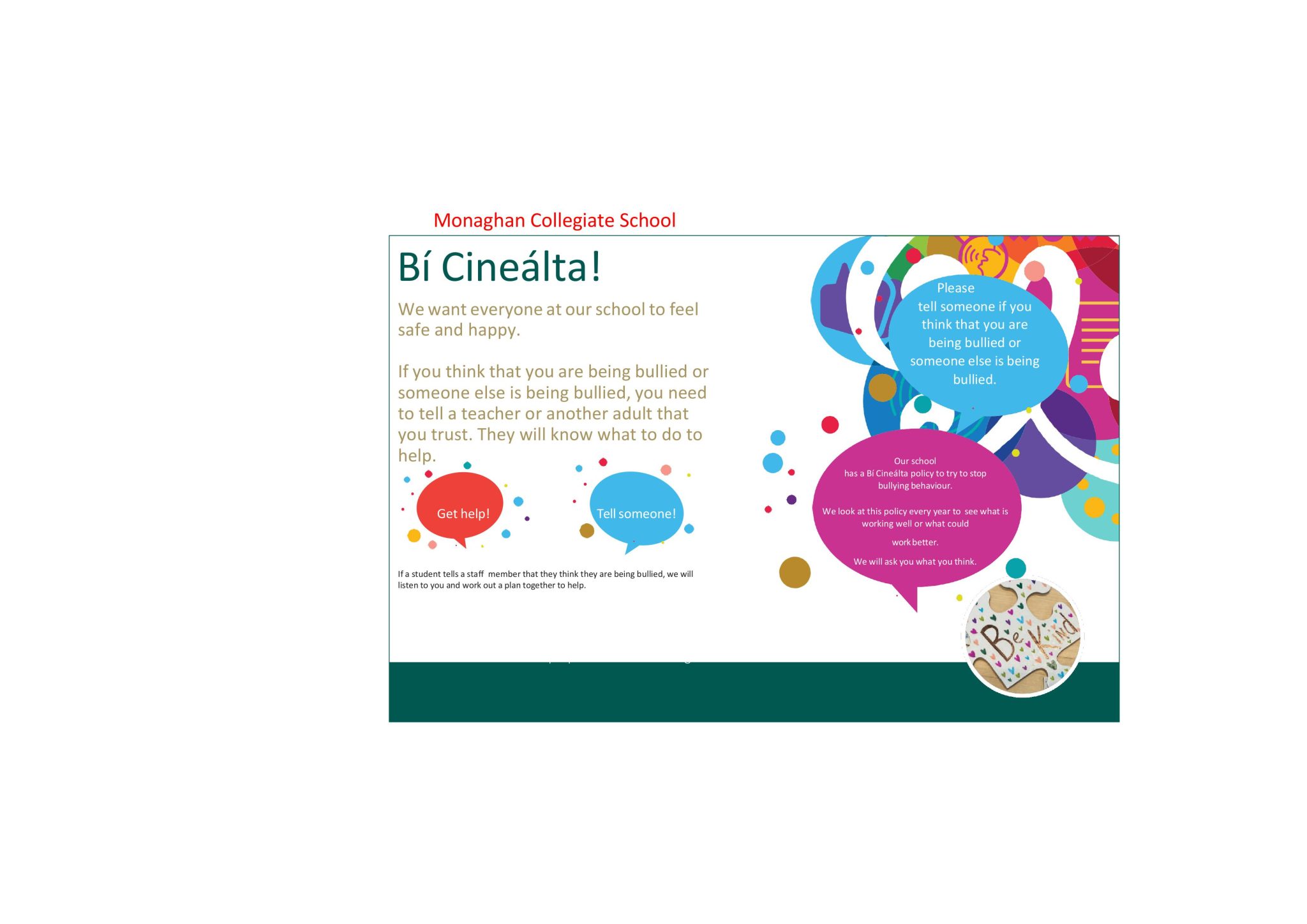 Bí Cineálta – Monaghan Collegiate School